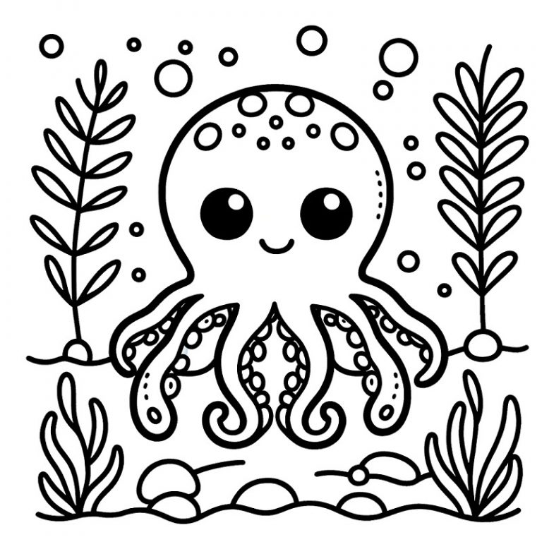 Top 85+ Tranh tô màu con bạch tuộc đáng yêu và ngộ nghĩnh