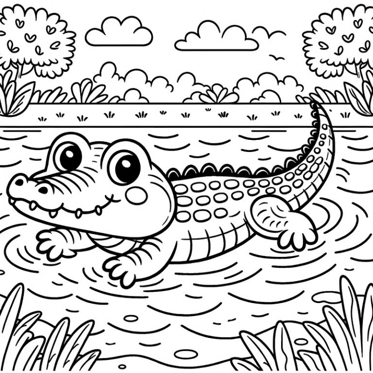 98+ Tranh tô màu cá sấu kích thích trí tưởng tượng cho bé