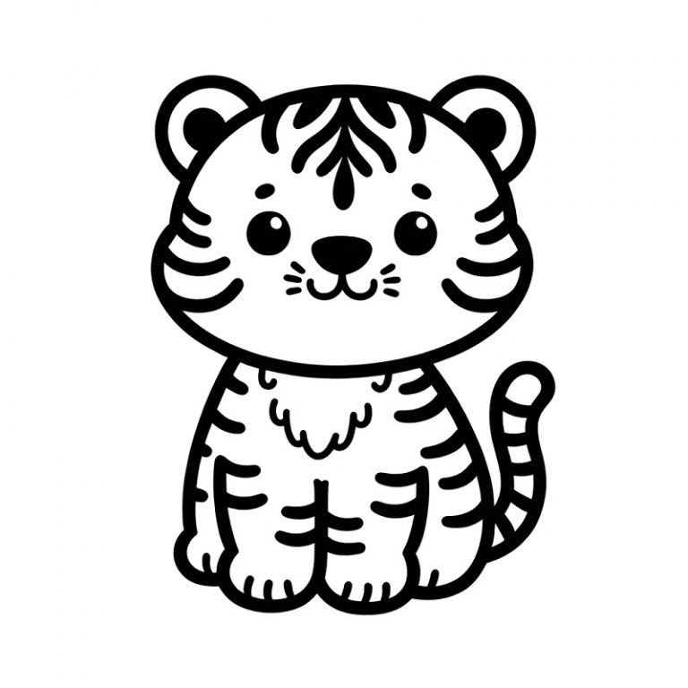 Top 70+ Tranh tô màu con hổ dễ thương, cute cho bé tập tô