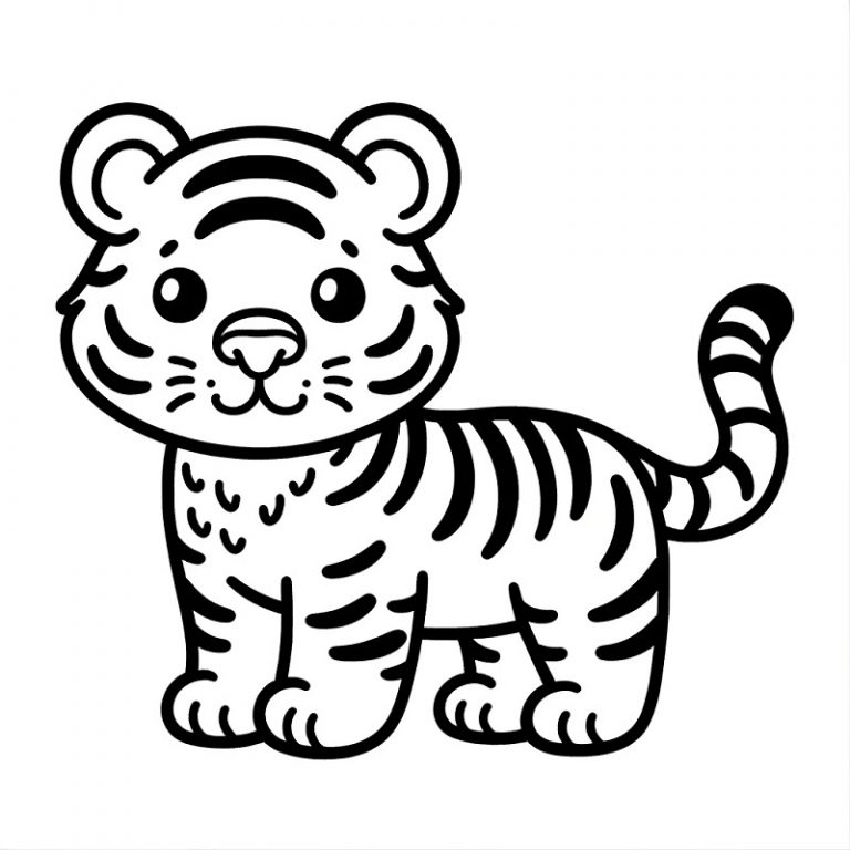 Top 70+ Tranh tô màu con hổ dễ thương, cute cho bé tập tô