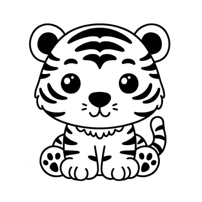 Top 70+ Tranh tô màu con hổ dễ thương, cute cho bé tập tô