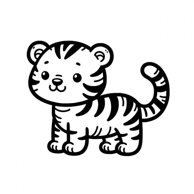 Top 70+ Tranh tô màu con hổ dễ thương, cute cho bé tập tô