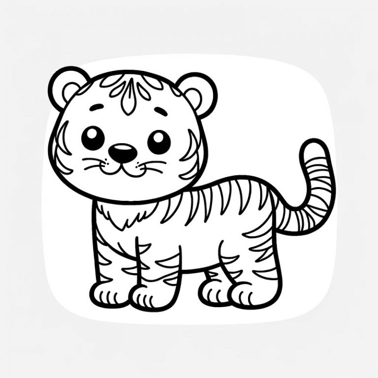 Top 70+ Tranh tô màu con hổ dễ thương, cute cho bé tập tô