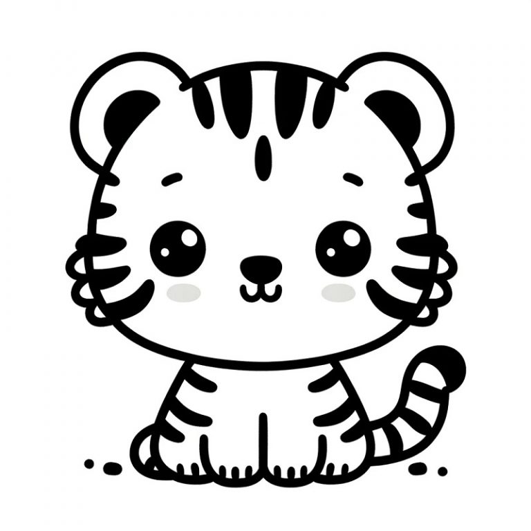 Top 70+ Tranh tô màu con hổ dễ thương, cute cho bé tập tô