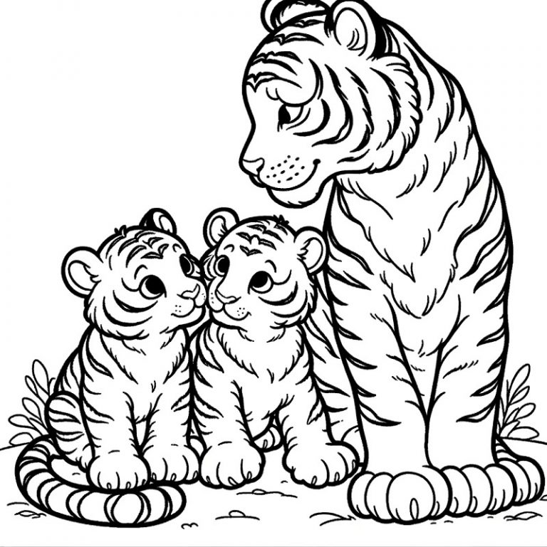 Top 70+ Tranh tô màu con hổ dễ thương, cute cho bé tập tô