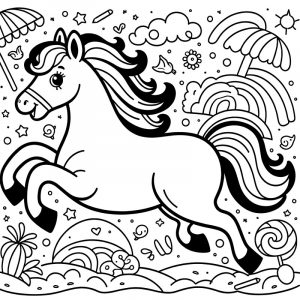 Tổng hợp 76+ Tranh tô màu con ngựa cho bé 4-5 tuổi