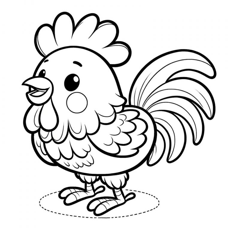 Top 85+ Tranh tô màu con gà con, gà mái, gà trống cho bé