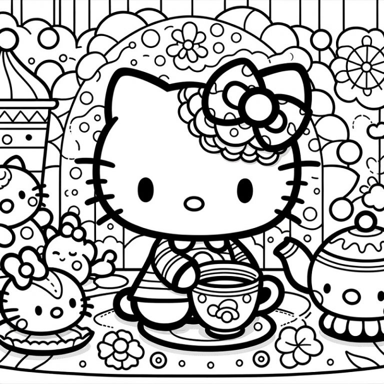 Tổng hợp 80+ Tranh tô màu Hello Kitty cute cho bé tô màu
