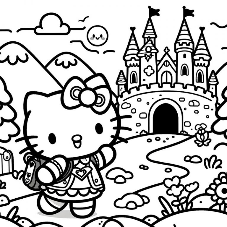 Tổng hợp 80+ Tranh tô màu Hello Kitty cute cho bé tô màu
