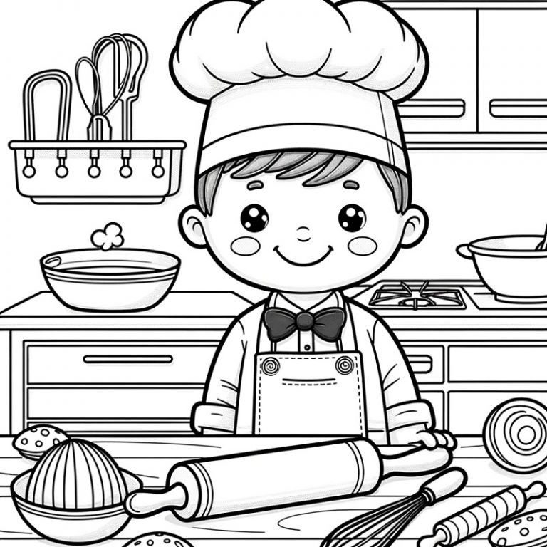 Tổng hợp 88+ Tranh tô màu đầu bếp và dụng cụ đầu bếp cho bé