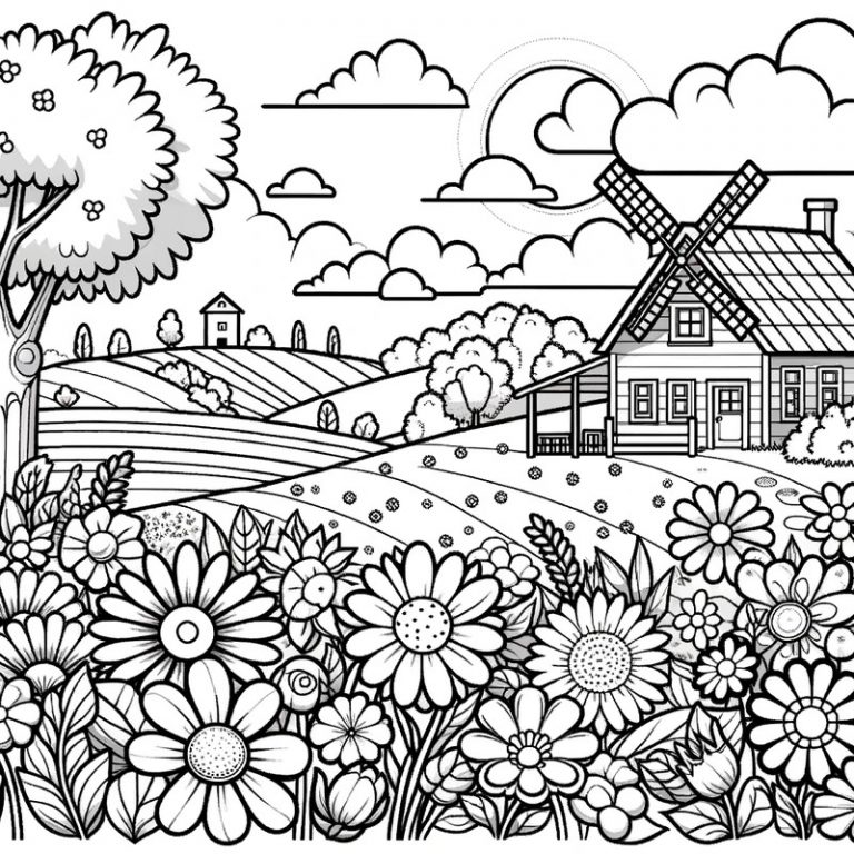 Top 88+ Tranh tô màu phong cảnh thiên nhiên cho bé tập tô